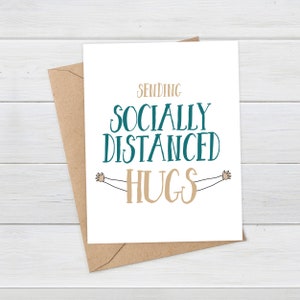 SOCIAL DISTANCING CARD Social Distance Card Virtual Hug | Etsy