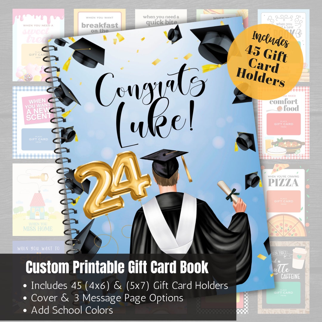 Personalized Graduation Gift Card Book, College Care Package, High ...