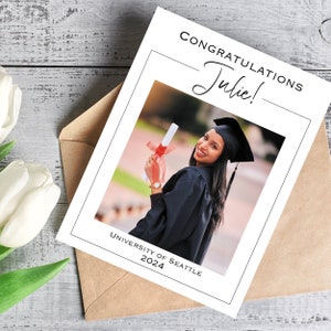 Personalized Photo Graduation Card, Custom Graduation Photo Card ...