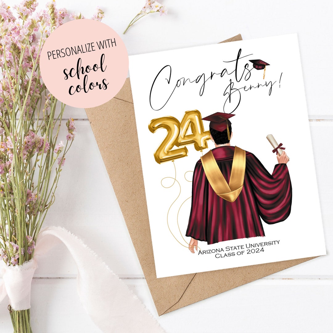 PERSONALIZED GRADUATION Card for Class of 2024 Congratulations Graduate ...