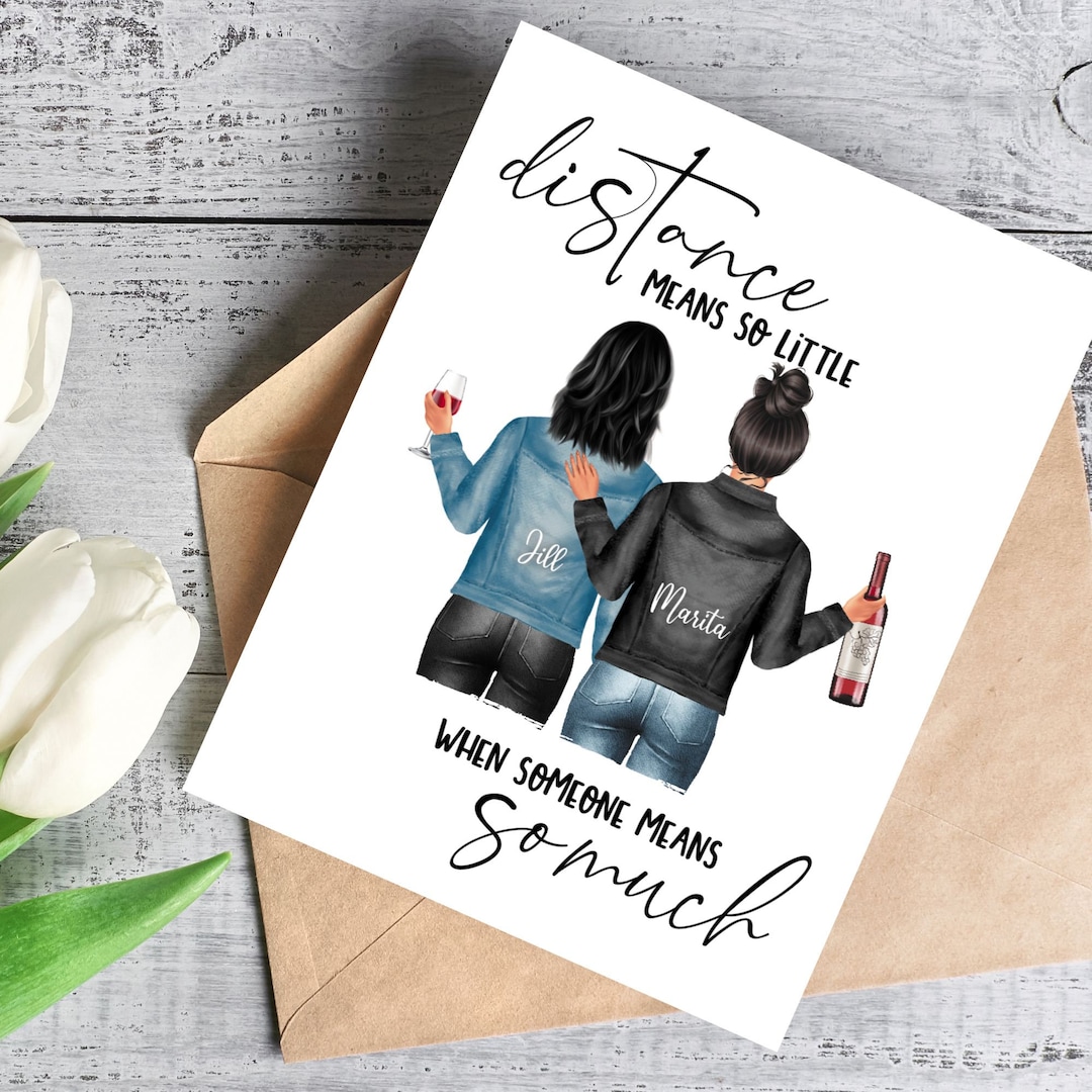 PERSONALIZED Long Distance Friendship Card ,moving Away Card, Goodbye ...