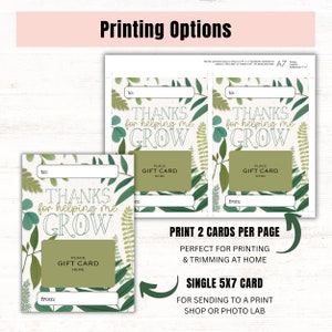 Teacher Appreciation Gift Card Holder, Thanks for Helping Me Grow ...