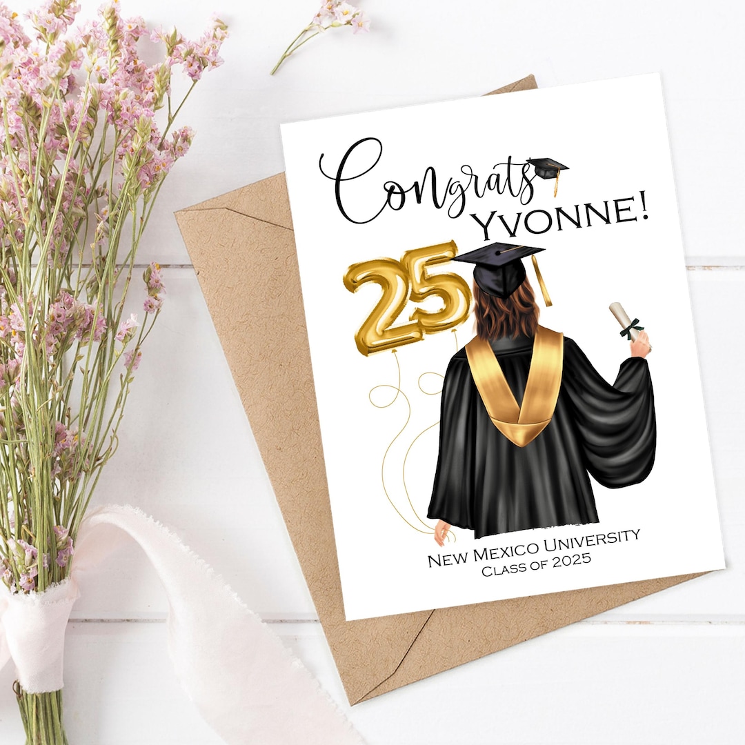 Personalized Graduation Card for Class of 2025, Congratulations Grad ...