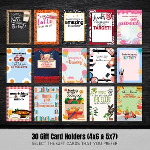 Teacher Appreciation Printable Gift Card Holder, Teacher Thank You Card ...