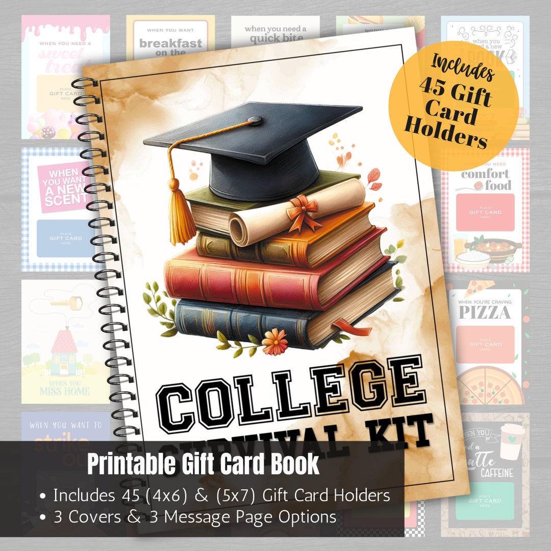 College Gift Card Book, College Survival Kit, First Year College Gift ...