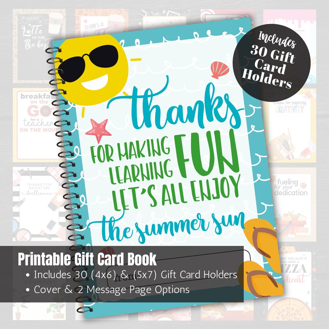 Teacher Appreciation Printable Gift Card Holder, Teacher Thank You Card ...