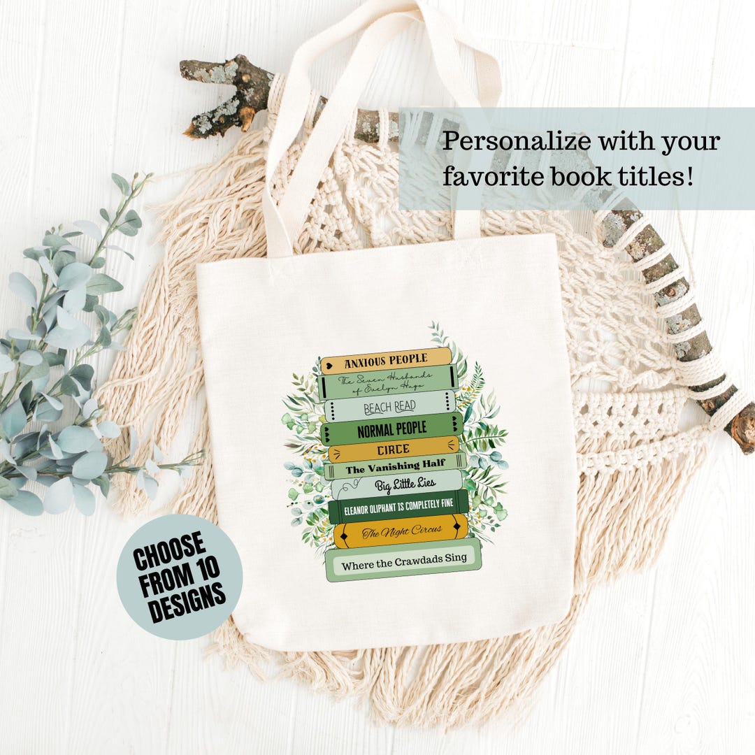 Custom Book Tote Bag Personalized Bookish Gift Bookish Gift Idea Book ...