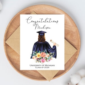 PERSONALIZED GRADUATION Card for Class of 2025 Congratulations Graduate ...