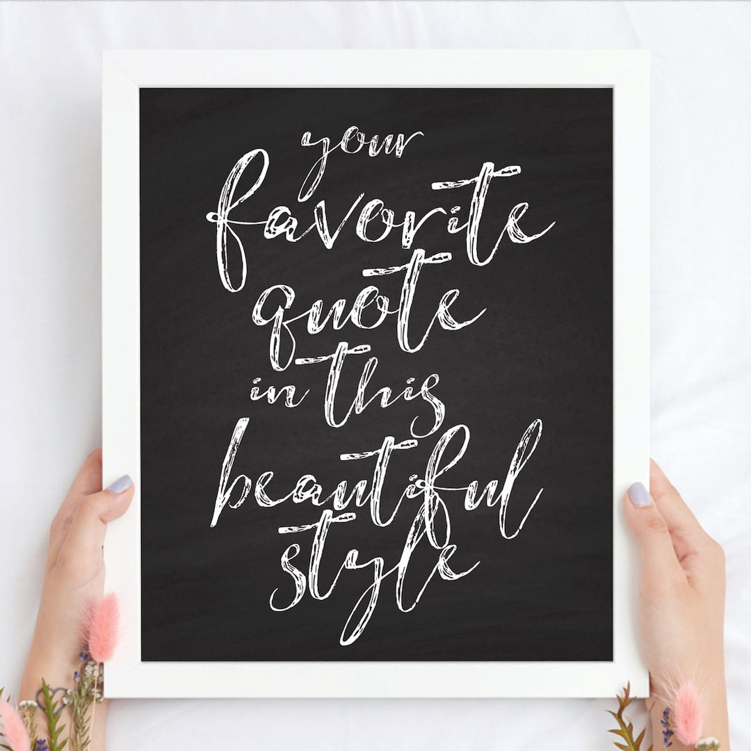 CUSTOM QUOTE PRINT, Chalkboard Wall Art, Custom Chalkboard Print ...