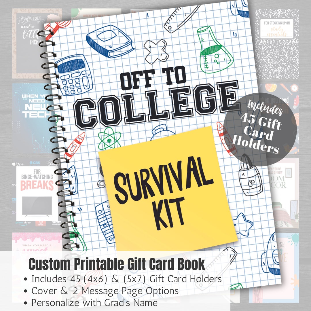 College Survival Kit Graduation Gift Card Book for First Year of ...