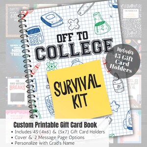 College Survival Kit Graduation Gift Card Book for First Year of ...