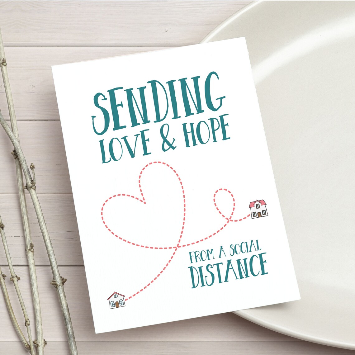 SOCIAL DISTANCING Card Miss You Card Thinking of You | Etsy