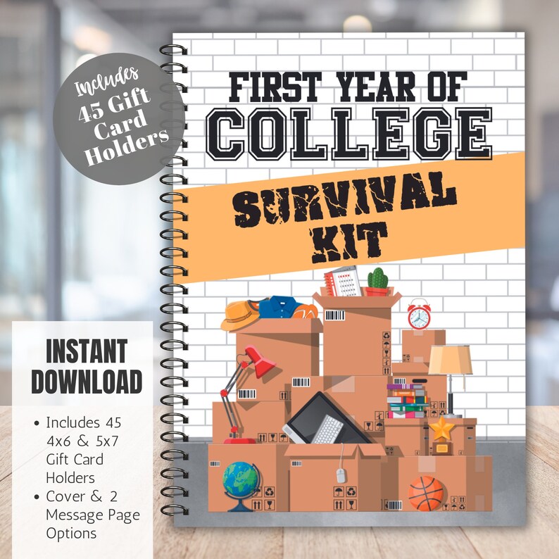 First Year of College Survival Kit, College Gift Card Book, College ...