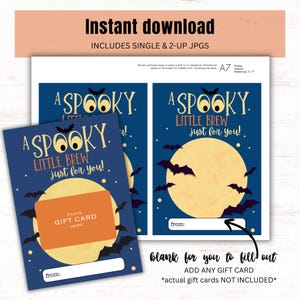 Halloween Gift Card Holder Printable Spooky Season Coffee Lover Gift ...