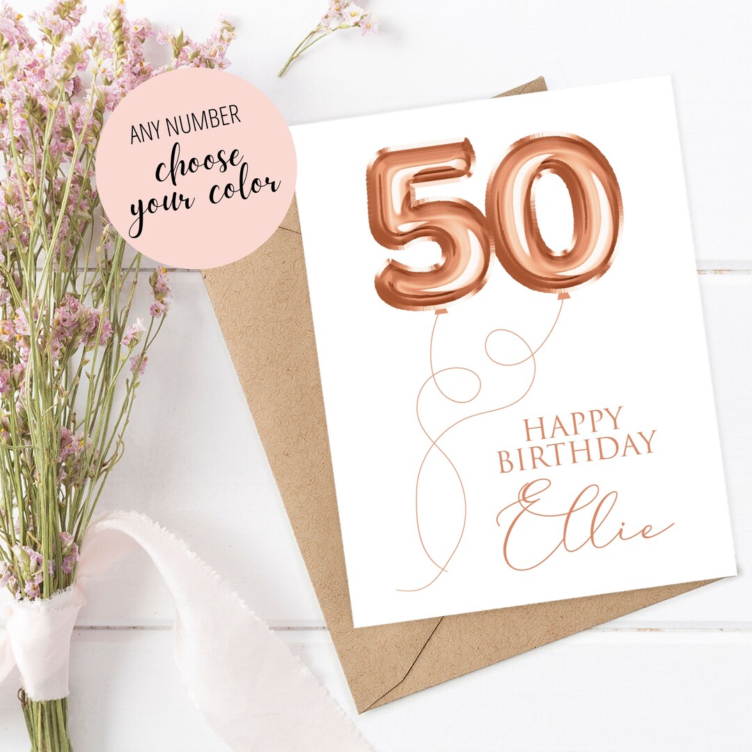 Custom Number Birthday Card, Custom Birthday Card, Personalized Number ...