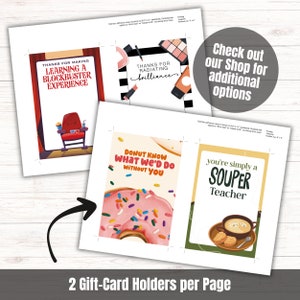 Teacher Appreciation Printable Gift Card Holder, Teacher Thank You Card ...