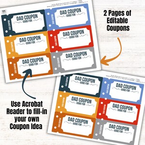 Personalized Father's Day Coupon Book, Editable DIY Gift, Printable Dad ...