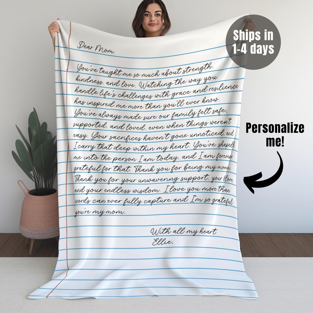 Letter Blanket Personalized Gift Custom Love Handwriting Blanket Throw ...