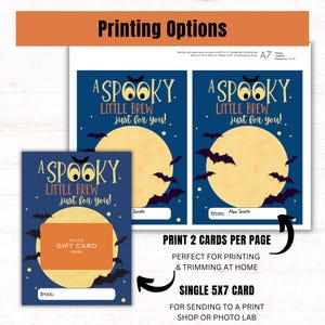 Halloween Gift Card Holder Printable Spooky Season Coffee Lover Gift ...