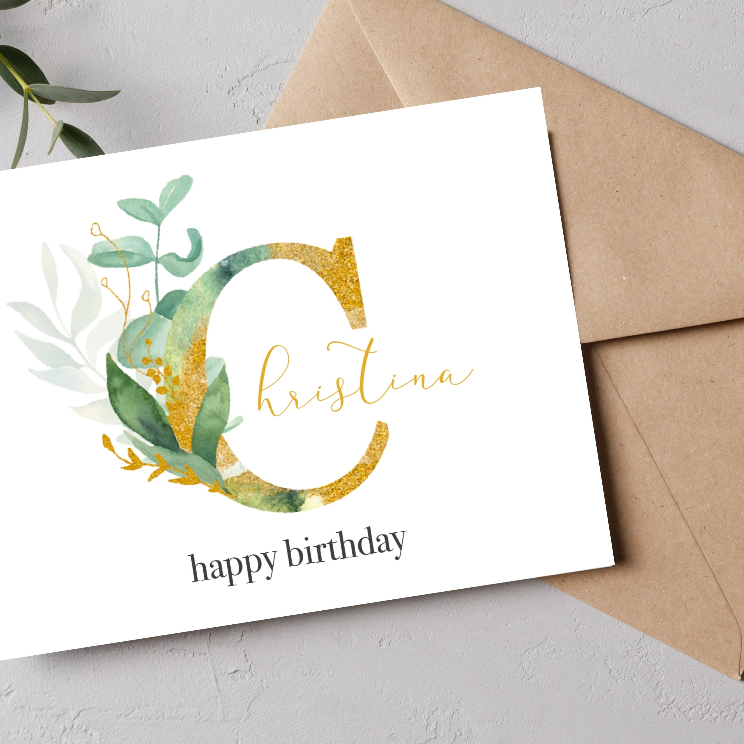 CUSTOM BIRTHDAY CARD, Personalized Monogram Card for a Unique and ...
