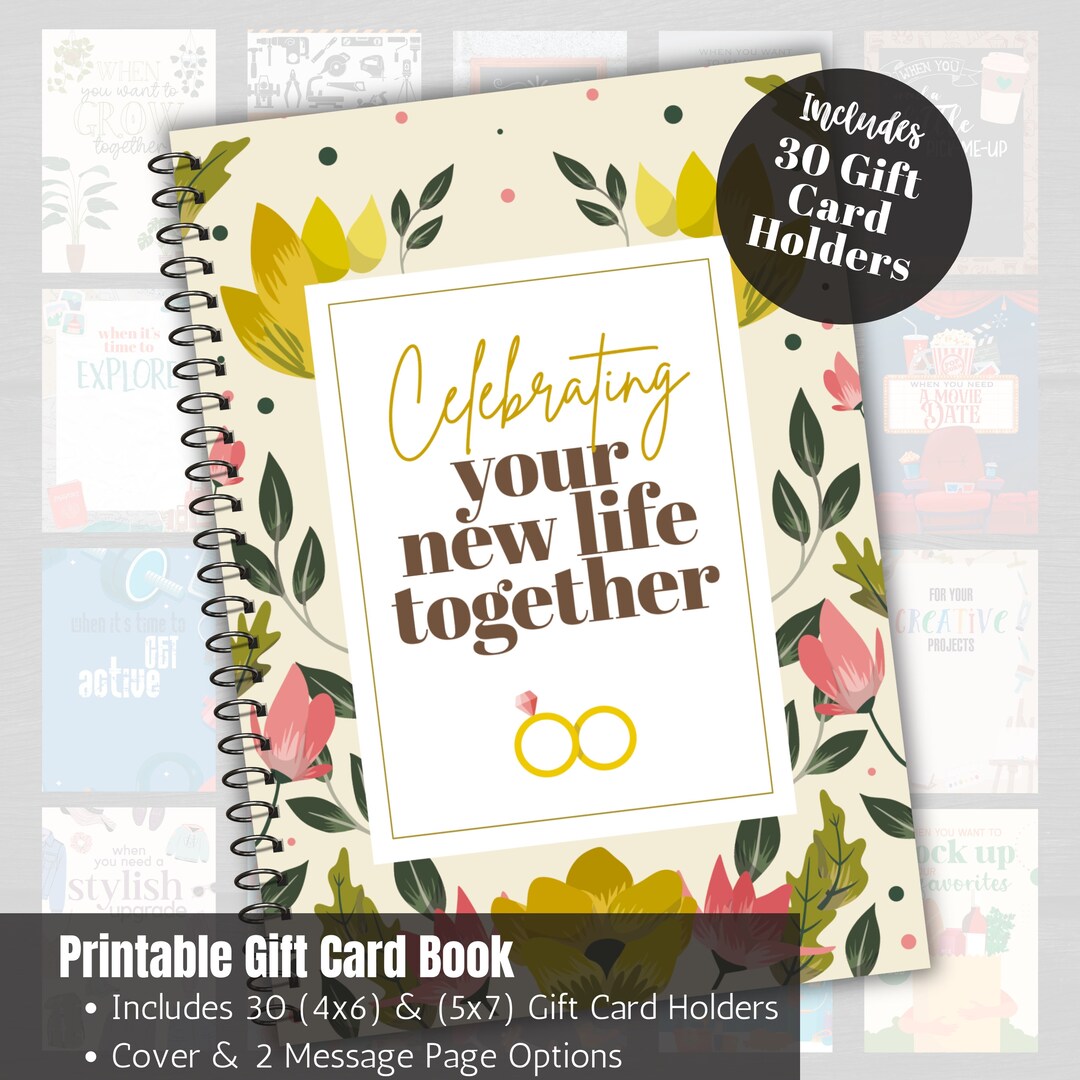 Wedding Gift Card Book, Personalized Bridal Shower Gift, Group Gift for ...