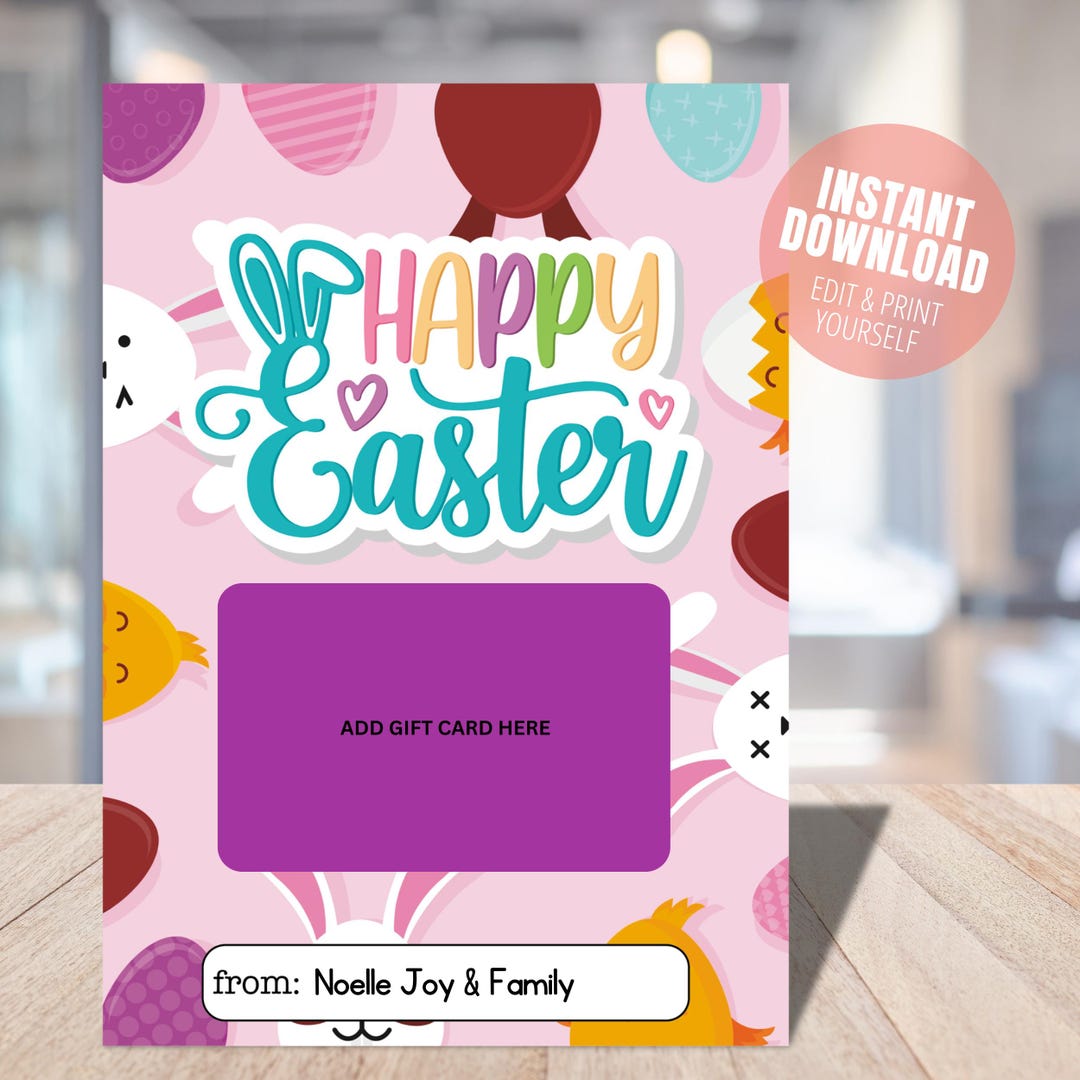Easter Gift Card Holder Printable, Editable Easter Teacher Gift, Coffee ...
