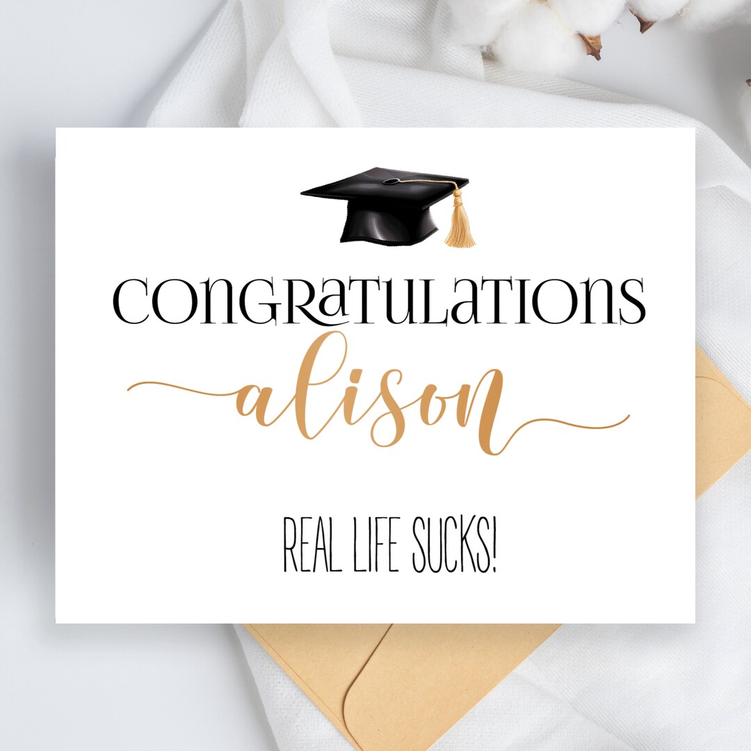 Funny Graduation Card, Class of 2025, Personalized Graduation Card ...