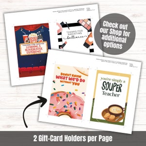 Teacher Appreciation Printable Gift Card Holder, Teacher Thank You Card ...