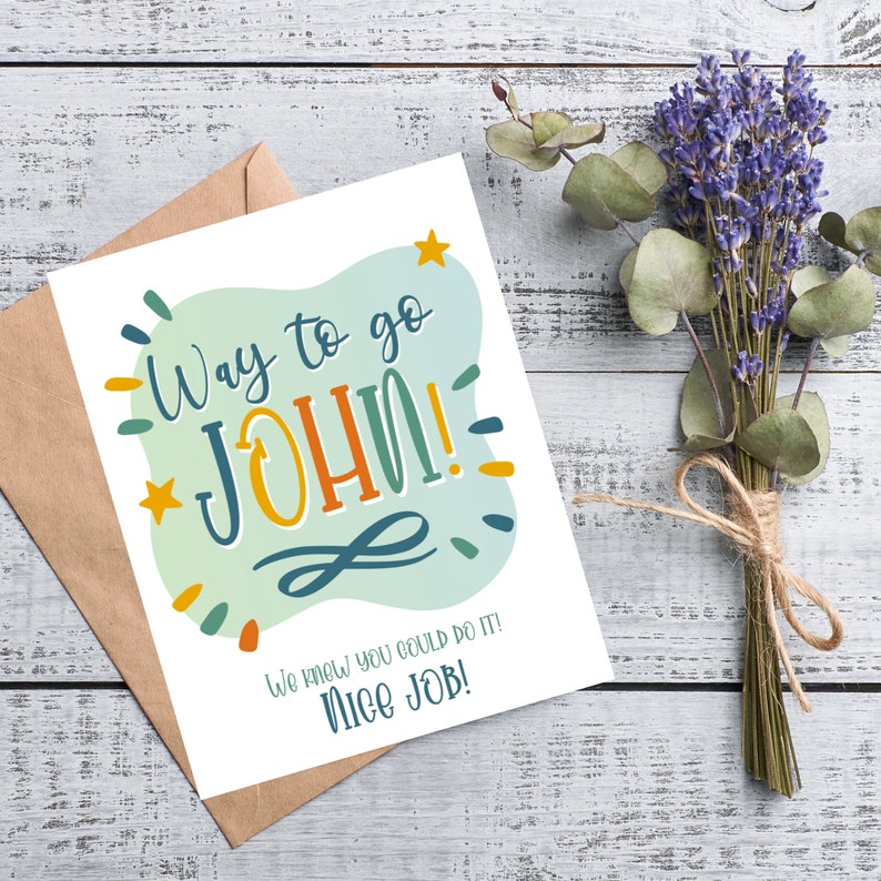Way to Go Personalized Congratulations Card, New Job, Graduation ...