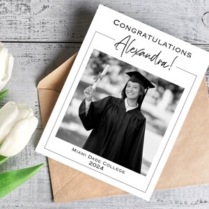 Personalized Photo Graduation Card, Custom Graduation Photo Card ...