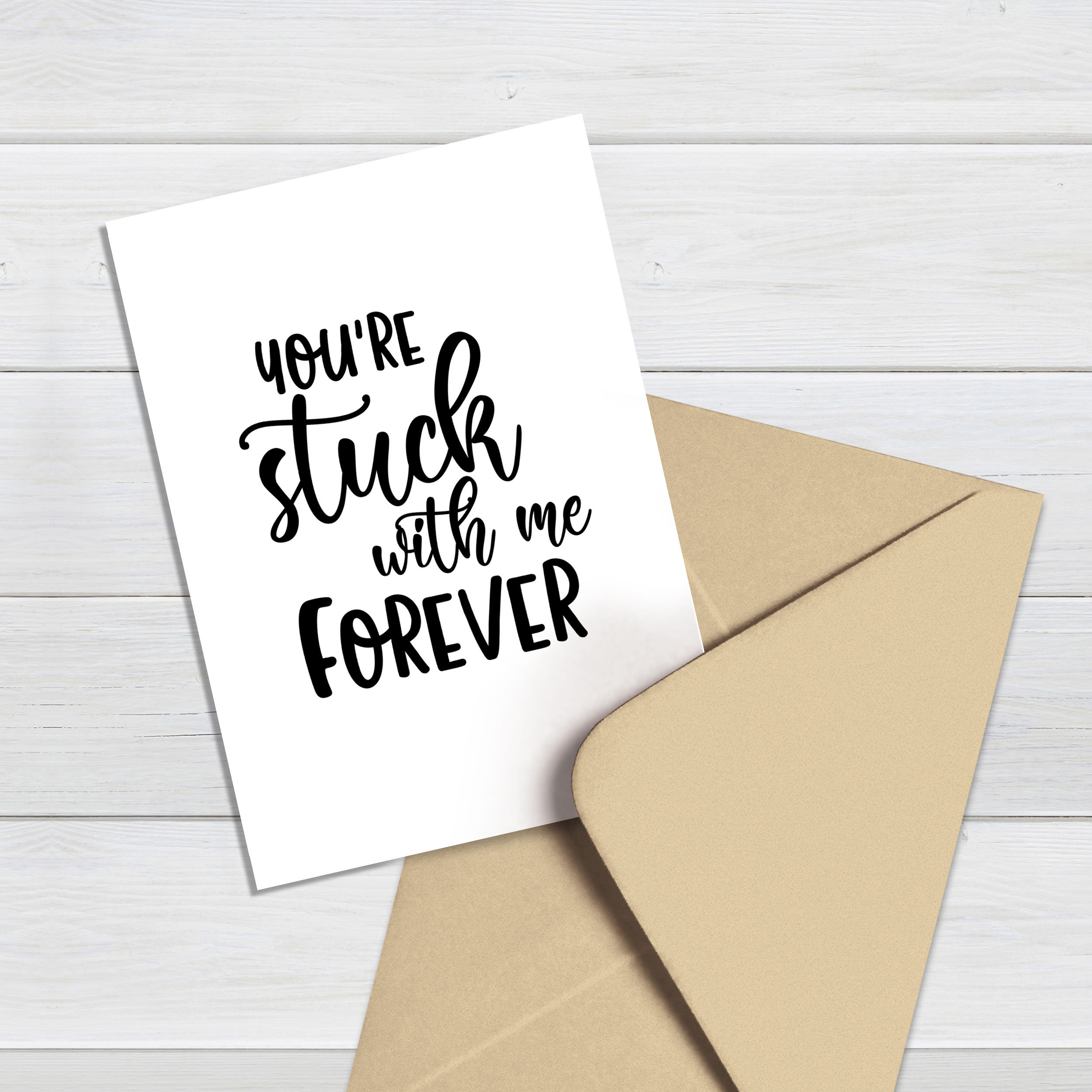 FUNNY ANNIVERSARY CARD Your'e stuck with me funny | Etsy