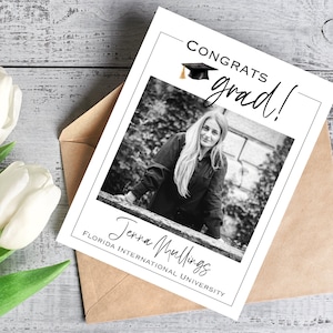 Personalized Photo Graduation Card, Custom Graduation Photo Card ...