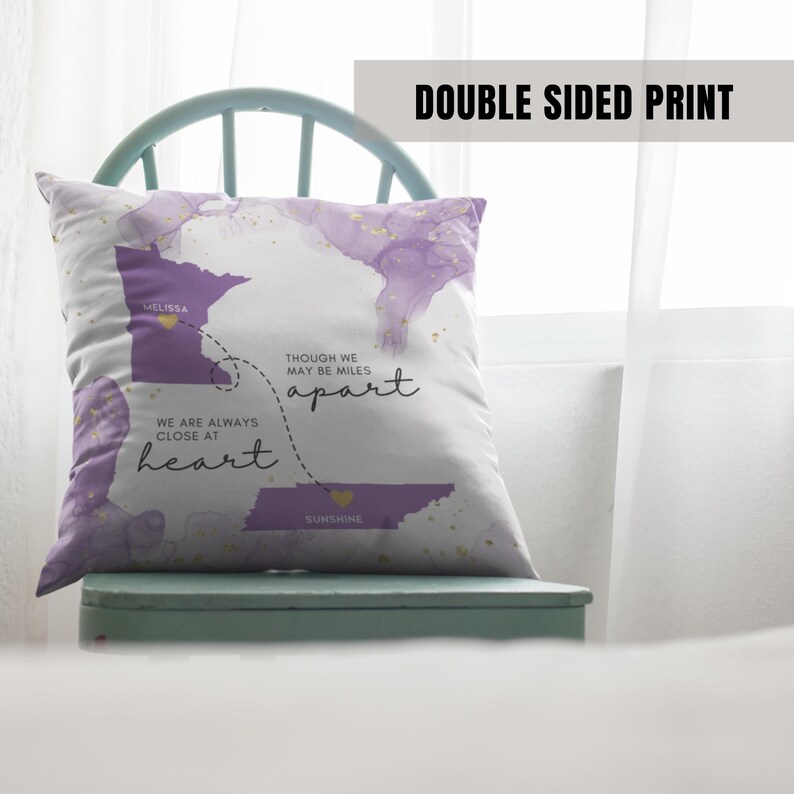 Custom State to State Pillow, Long Distance Relationship Gift, Moving ...