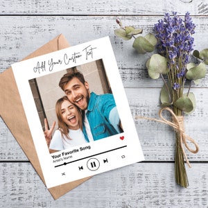 PERSONALIZED PHOTO CARD, Custom Photo Song Card, Personalized Music ...