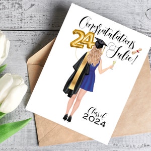 PERSONALIZED GRADUATION Card for Class of 2024 Congratulations Graduate ...