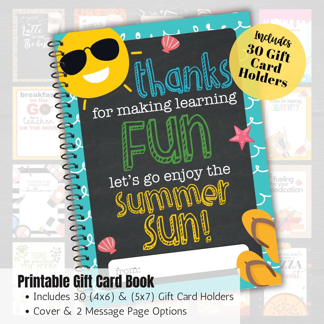 Teacher Appreciation Printable Gift Card Holder, Teacher Thank You Card ...