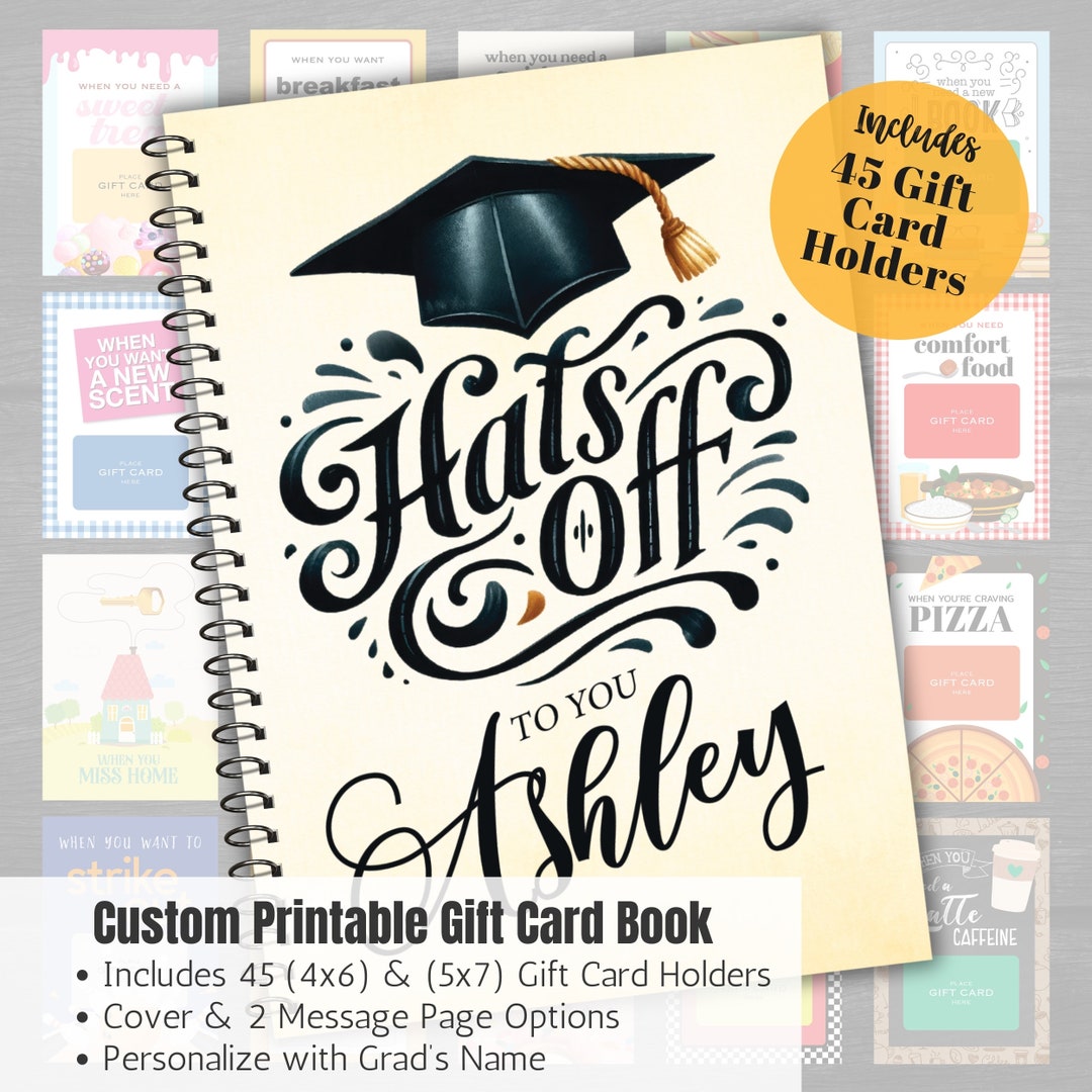 Graduation Gift Card Book, College Care Package, Personalized High ...
