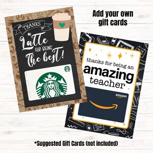 Teacher Appreciation Printable Gift Card Holder, Teacher Thank You Card ...