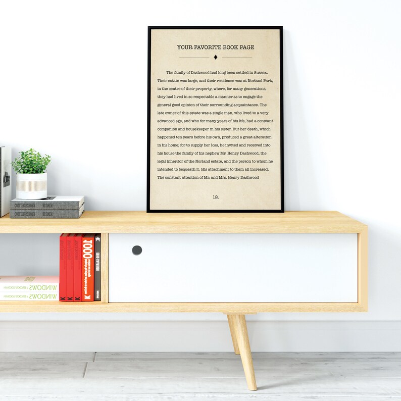 Custom Book Page Print Any Quote Print Typewriter Quote Art - Etsy
