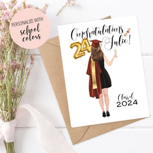 PERSONALIZED GRADUATION Card for Class of 2024 Congratulations Graduate ...