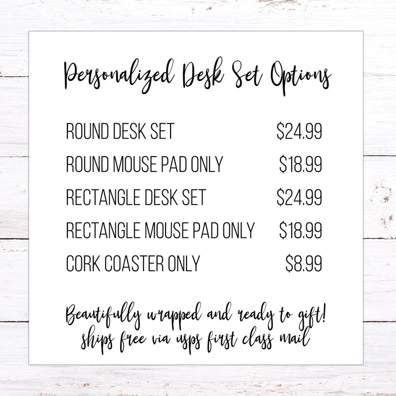 PERSONALIZED DESK SET Personalized Mousepad and Coaster Set - Etsy