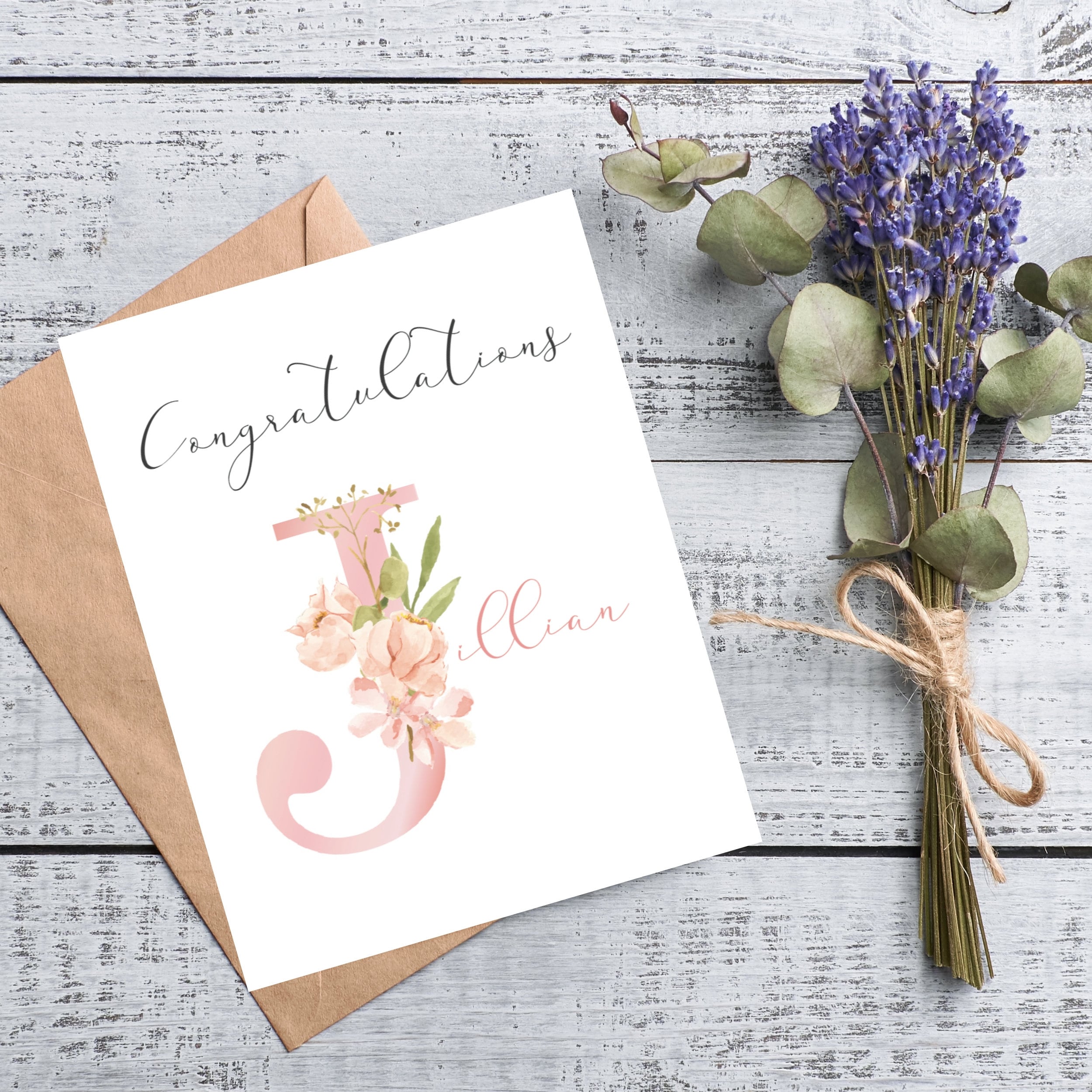 CUSTOM BIRTHDAY CARD, Personalized Monogram Card for a Unique and ...