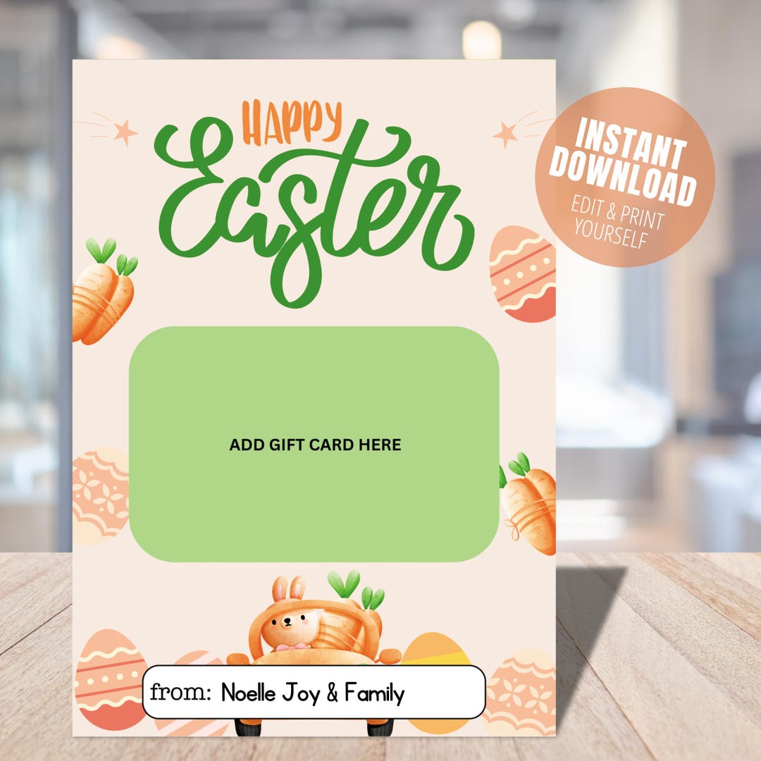 Easter Gift Card Holder Printable, Editable Easter Teacher Gift, Coffee ...