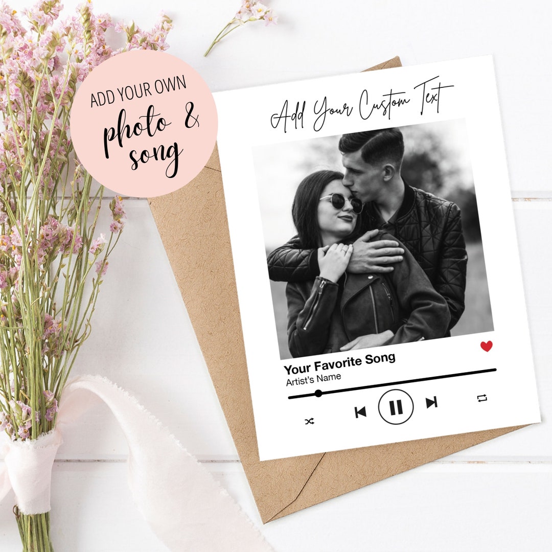 PERSONALIZED PHOTO CARD, Custom Photo Song Card, Personalized Music ...