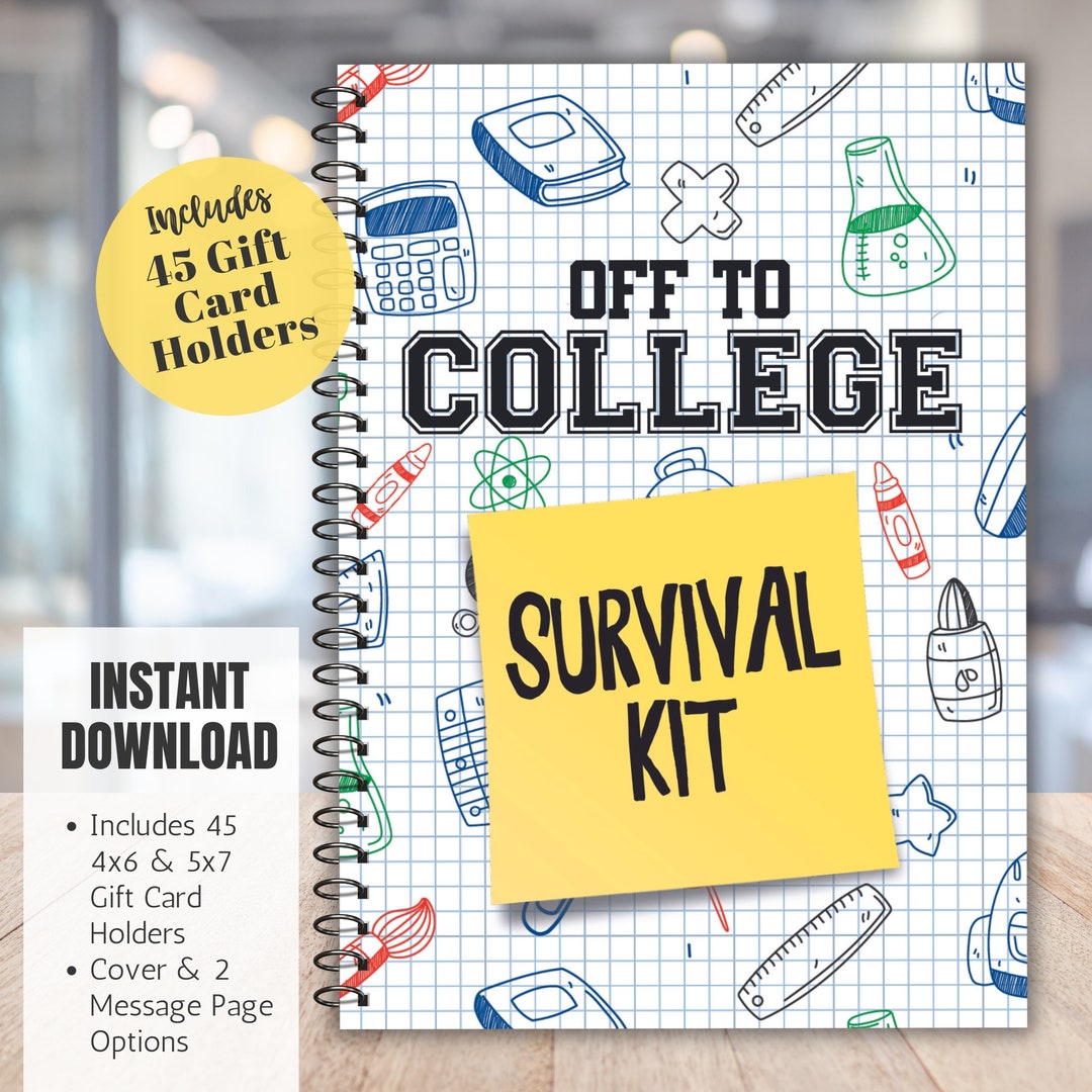 College Survival Kit, First Year of College Gift Card Book, College ...