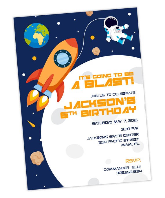 Invitations Of Outer Space Rockets