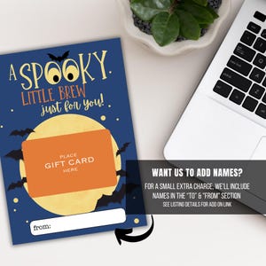 Halloween Gift Card Holder Printable Spooky Season Coffee Lover Gift ...