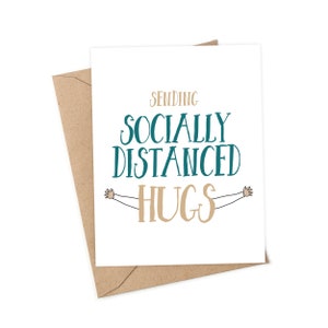 SOCIAL DISTANCING CARD Social Distance Card Virtual Hug | Etsy
