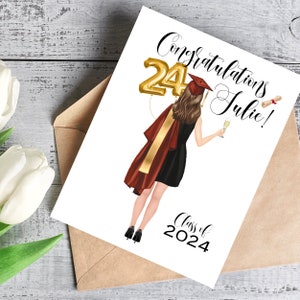 PERSONALIZED GRADUATION Card for Class of 2024 Congratulations Graduate ...