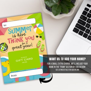 Teacher Appreciation Gift Card Holder, Instant Download, Thanks for All ...